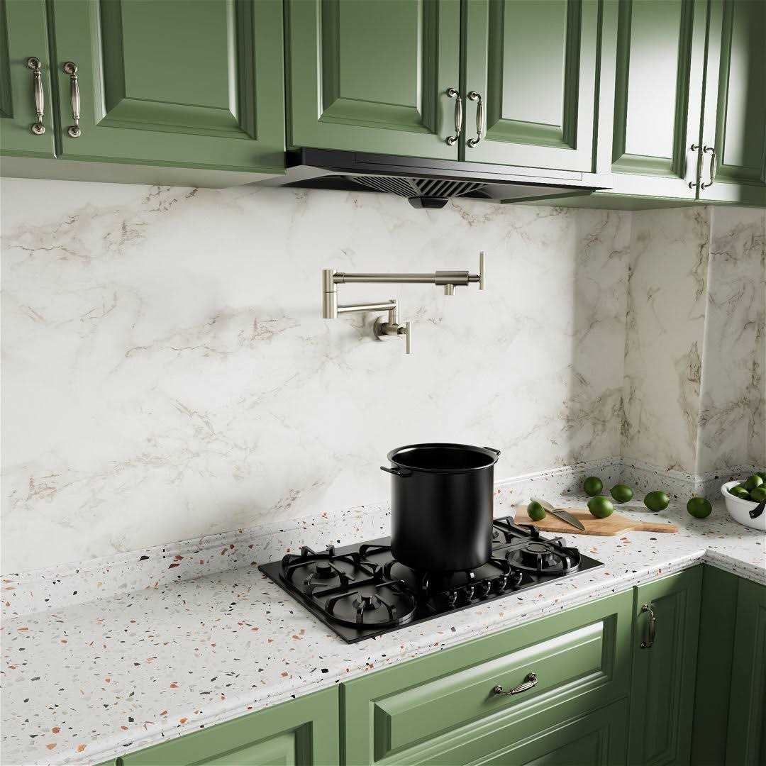 Giving Tree Double Handle Wall Mount Pot Filler Faucet with Solid Brass ...