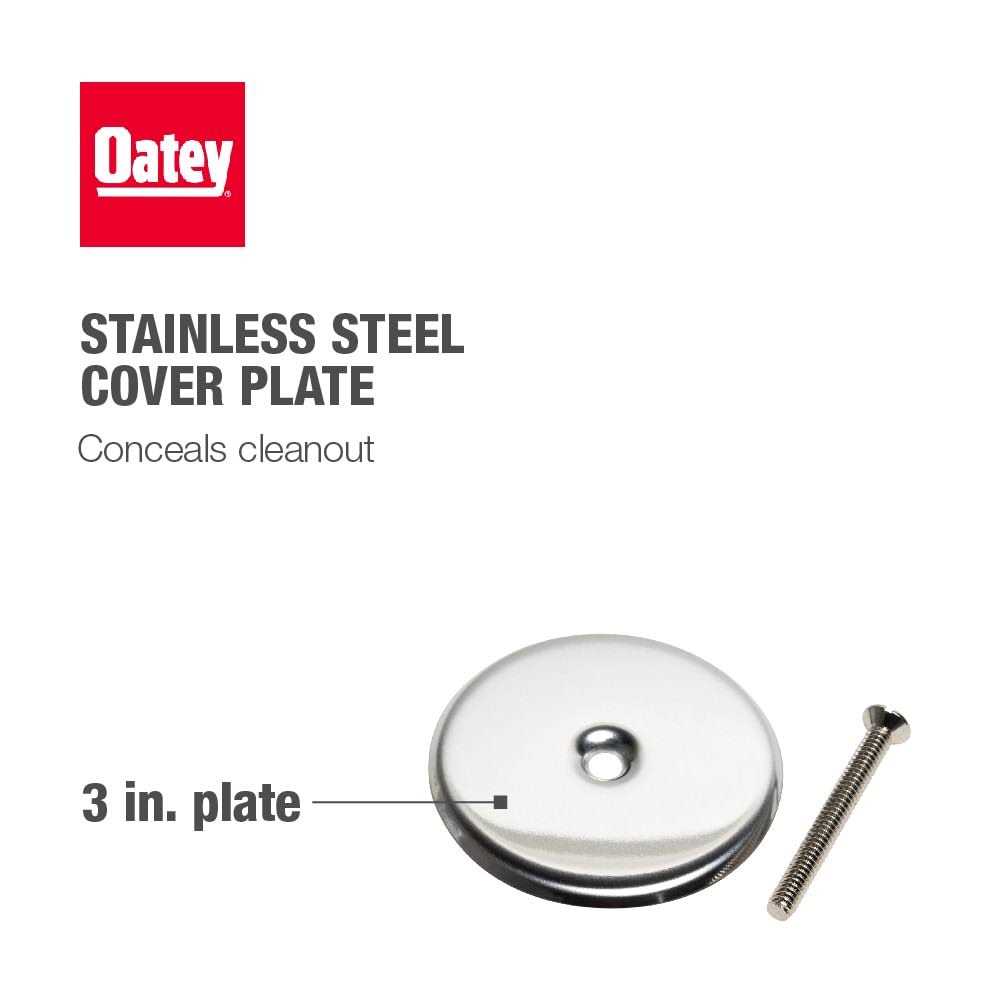 Oatey 3 in. Stainless Steel Flat Cleanout Cover Plate 427802 - Shop ...