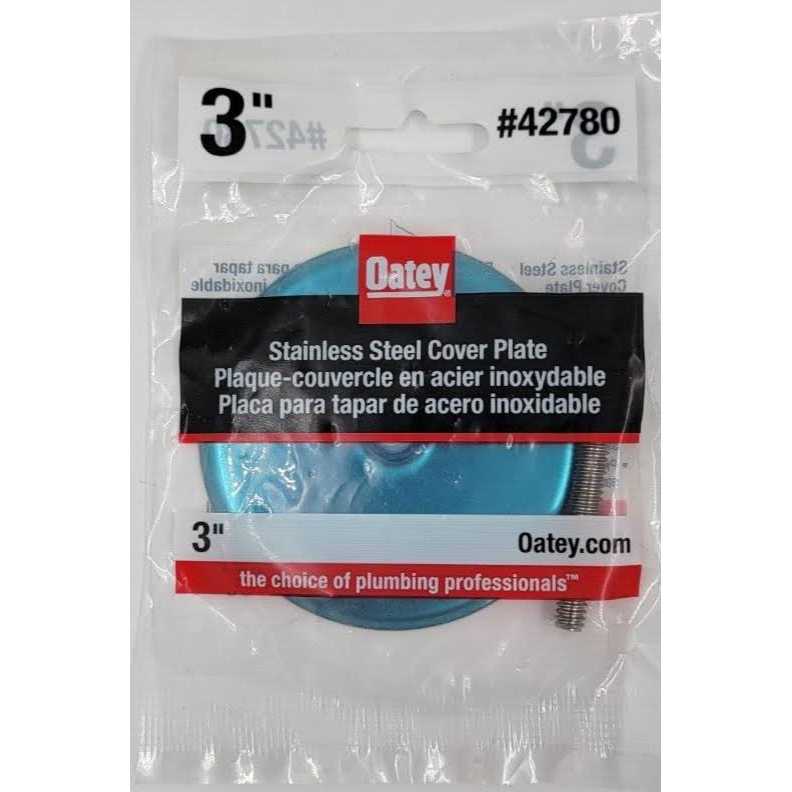 Oatey 3 in. Stainless Steel Flat Cleanout Cover Plate 427802 - Shop Hardware Tools for Work and Home