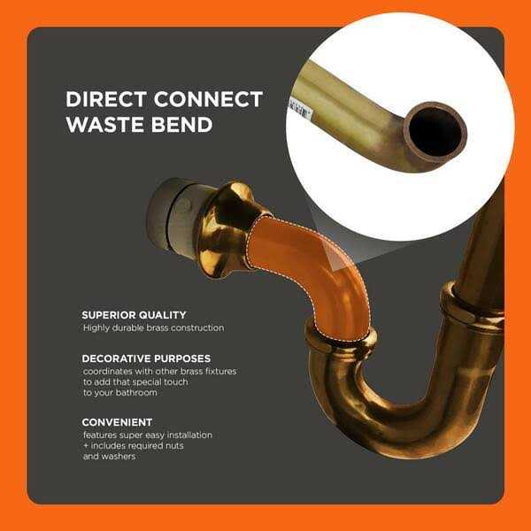 The Plumber's Choice 1-1/2 in. x 12 in. Brass Direct Connect Waste Bend ...